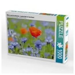 Calvendo Puzzle Mohn und Kornblumen. Landschaft im Havelland. 1000 Teile Lege-Gr&ouml;&szlig;e 64 x 48 cm Foto-Puzzle Bild von Anja Frost