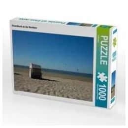Calvendo Puzzle Strandkorb an der Nordsee, LeTeile Lege-Gr&ouml;&szlig;e 64 x 48 cm Foto-Puzzle Bild von kattobello
