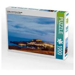 Calvendo Lindos in der blauen Stunde (Puzzle)