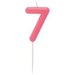 Rico Design Zahlenkerze 7, Neon Pink