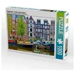 Calvendo Amsterdam - Gracht mit Hausboot (Puzzle)