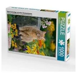 Calvendo Roter Gartentiger zwischen Sommerblumen (Puzzle)