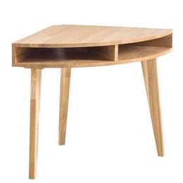 Eckschreibtisch, Wildeiche, Holz, Wildeiche, massiv, konisch, 75x76x75 cm, Stauraum, Arbeitszimmer, Schreibtische, Eckschreibtische