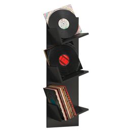 Mid.you Schallplattenregal, Schwarz, Holzwerkstoff, 33x106.5x25.6 cm, Wohnzimmer, Regale, CD & DVD-Regale