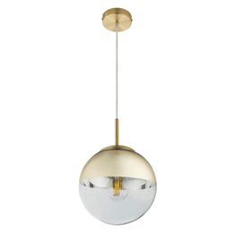 Globo H&auml;ngeleuchte, Gold, Transparent, Metall, Glas, 120 cm, Lampen & Leuchten, Innenbeleuchtung, H&auml;ngelampen, Esstischlampen