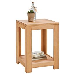 Linea Natura Beistelltisch, Buche, Holz, Kernbuche, massiv, quadratisch, eckig, 40.5x55x40.5 cm, Wohnzimmer, Wohnzimmertische, Beistelltische