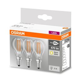 Osram LED 3er Set E14 4,5 Watt 2700 Kelvin 470 Lumen