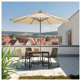 Marktschirm Schneider Schirme "Rooftop", beige (natur), Obermaterial: 100% Polyester, Standschirme, &Oslash;xH :350x275 cm, Alu/Polyester, inkl. Plattenst&auml;nder/Schutzh&uuml;lle