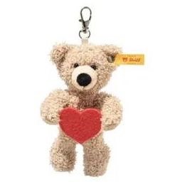 Steiff 112669 - Anh&auml;nger Fynn Teddyb&auml;r Love, Teddy mit Herz, beige/rot, Pl&uuml;sch-Schl&uuml;sselanh&auml;nger, 12 cm