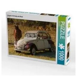 Calvendo Puzzle Citro&euml;n 2 CV Dolly mit Pferd 1000 Teile Lege-Gr&ouml;&szlig;e 64 x 48 cm Foto-Puzzle Bild von Meike B&ouml;lts