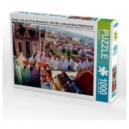Calvendo Puzzle Danzig - links ein Teil der Marienkirche 1343-1502, rechts die H&auml;user-R&uuml;ckfront der Frauengasse 1000 Teile Lege-Gr&ouml;&szlig;e 64 x 48 cm Foto-Puzzle Bild von Paul Michalzik
