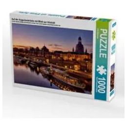 Calvendo Puzzle Auf der Augustusbr&uuml;cke mit Blick zur Altstadt 1000 Teile Lege-Gr&ouml;&szlig;e 64 x 48 cm Foto-Puzzle Bild von Dirk Meutzner