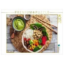 Calvendo Puzzle Vegane Bowl mit Kichererbsen, Mais, Paprika, Avocadodip, Karotten, Brokkoli, rote Beete 2000 Teile Lege-Gr&ouml;&szlig;e 90x67cm Foto-Puzzle f&uuml;
