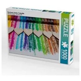 Calvendo Herz bunt, Karton, Farbstifte (Puzzle)