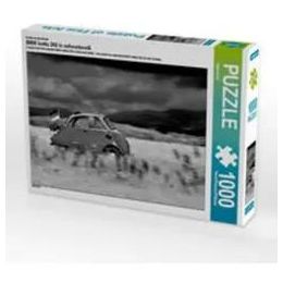 Calvendo Puzzle BMW Isetta 300 in schwarzwei&szlig; 1000 Teile Lege-Gr&ouml;&szlig;e 64 x 48 cm Foto-Puzzle Bild von Ingo Laue