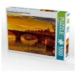 Calvendo Puzzle Sonnenaufgang &uuml;ber der Elbe in Dresden 1000 Teile Lege-Gr&ouml;&szlig;e 64 x 48 cm Foto-Puzzle Bild von Dirk Meutzner