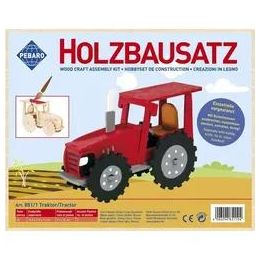 PEBARO 851/1 - Holzbausatz Traktor, 18 Teile, Holzkonstruktion zum Zusammenstecken