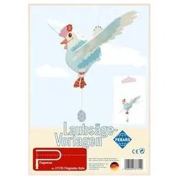 Pebaro 377/5S - Laubs&auml;gevorlage Mobile Fliegendes Huhn, 2 Platten, Gr&ouml;&szlig;e DIN A4