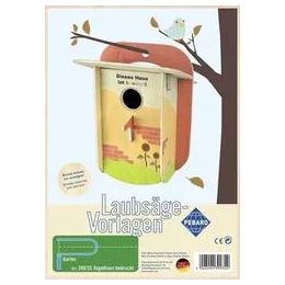 Pebaro 399/3S - Laubs&auml;gevorlage Vogelhaus bunt bedruckt, 4 Platten, DIN A4