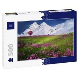 Lais Puzzle Blumenwiese vor schneebedeckten Bergen 500 Teile
