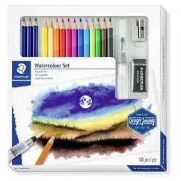 Staedtler Mixed Set Aquarell 3 Bleistifte, 12 Farbstifte, 1 Wasserpinsel, 1 Radierer und 1 Metallspitzer