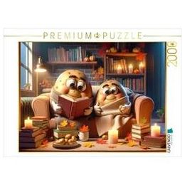 Calvendo Puzzle Herbstliches Lesevergn&uuml;gen: Kartoffeln im B&uuml;cherparadies 2000 Teile Lege-Gr&ouml;&szlig;e 90x67cm Foto-Puzzle f&uuml;r gl&uuml;ckliche Stunden