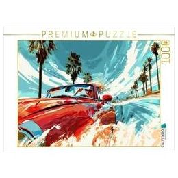 Calvendo Puzzle Die Kurven beherrschen - Sportwagen und Frau 1000 Teile Lege-Gr&ouml;&szlig;e 64x48cm Foto-Puzzle f&uuml;r gl&uuml;ckliche Stunden