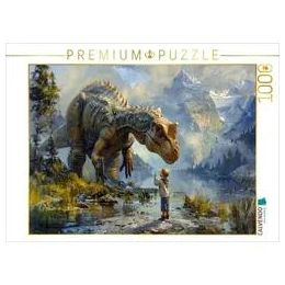 Calvendo Puzzle Der gro&szlig;e Freund - Kind und Dinosaurier 1000 Teile Lege-Gr&ouml;&szlig;e 64x48cm Foto-Puzzle f&uuml;r gl&uuml;ckliche Stunden
