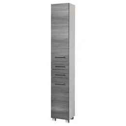 Hochschrank Welltime "Trento, verschiedene Ausf&uuml;hrungen und Farben", silber (eiche rauchsilber), B:30cm H:180cm T:27cm, MDF, Schr&auml;nke, Hochschrank, Badm&ouml;bel, Seitenschrank Breite 30 cm, viel Stauraum, Made in Germany