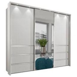 Schwebet&uuml;renschrank Wiemann "Malibu", wei&szlig; (wei&szlig;, spiegel), B:250cm H:217cm T:67cm, Schr&auml;nke, Schwebet&uuml;renschrank, mit Spiegel