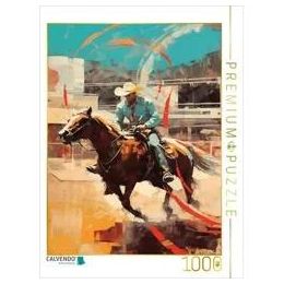 Calvendo Puzzle Rodeo-Rebellen: Der Cowboy im Sturm 1000 Teile Lege-Gr&ouml;&szlig;e 64x48cm Foto-Puzzle f&uuml;r gl&uuml;ckliche Stunden