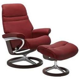 Fu&szlig;hocker stressless "Sunrise", rot (cherry paloma), B:57cm H:42cm T:40cm, Leder BATICK: BATICK ist ein leicht korrigiertes, durchgef&auml;rbtes und genarbtes M&ouml;belleder, bei dem die meisten Unebenheiten und Spuren in der Regel entfernt wurden.;Leder PALOMA: PALOMA ist ein durchgef&auml;rbtes Semianilin-M&ouml;belleder mit nat&uuml;rlicher Narbung.;ROHLEDER Stoff Q2 FARON: Ein fester zuverl&auml;ssiger Boucl&eacute; mit einem st
