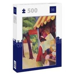 Lais Puzzle August Macke - Vor dem Hutladen (Frau mit roter Jacke und Kind) 500 Teile