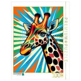 Calvendo Puzzle Retro Giraffe - Pop Art 1000 Teile Lege-Gr&ouml;&szlig;e 64x48cm Foto-Puzzle f&uuml;r gl&uuml;ckliche Stunden