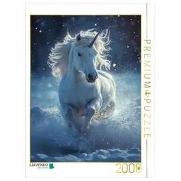 Calvendo Puzzle Winterspuren: Ein wei&szlig;es Einhorn im blauen Schneetanz 2000 Teile Lege-Gr&ouml;&szlig;e 90x67cm Foto-Puzzle f&uuml;r gl&uuml;ckliche Stunden
