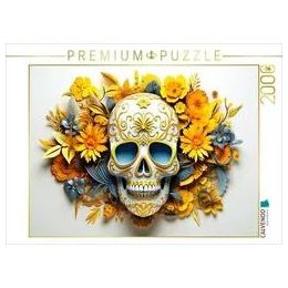 Calvendo Puzzle Blue Yellow Skull 2000 Teile Lege-Gr&ouml;&szlig;e 90x67cm Foto-Puzzle f&uuml;r gl&uuml;ckliche Stunden