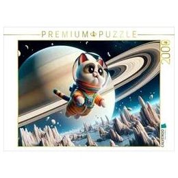 Calvendo Puzzle Katzenkosmonaut: Tanz durch Saturns Ringe 2000 Teile Lege-Gr&ouml;&szlig;e 90x67cm Foto-Puzzle f&uuml;r gl&uuml;ckliche Stunden