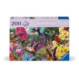 Ravensburger Feel Well & Puzzle - Kolibris und Schmetterlinge - Erwachsenenpuzzle mit 200 XL-Teilen und extra Bildvorlage