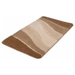 Badematte Kleine Wolke "Ocean" Gr. 14, grau (taupe), H:23mm, Kunstfaser, Badematten, Badematte, Badteppich, Wellen Design, mit Farbverlauf, Hoch-Tief Effekt, waschbar