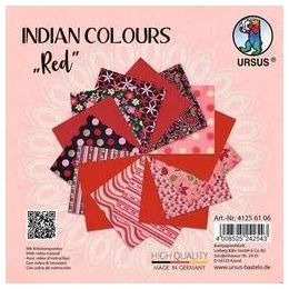 URSUS Spezialpapiere Indian Colours, red, 13,7 x 13,7 cm, 10 Blatt