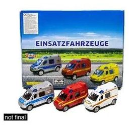 KIDS GLOBE Einsatzfahrzeug 2-Play traffic 11cm Pull Back Licht/Sound 3fach sortiert