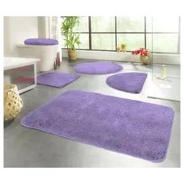 Badematte Kinzler "Chaozhou" Gr. 5, lila (flieder), H:20mm, Polyester, Badematten, Badematte, Badteppich, Uni Farben, weich, als rechteckig, rund & Set erh&auml;ltlich
