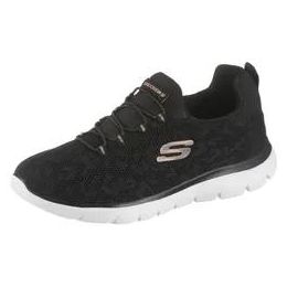 Slip-On Sneaker Skechers "Summits", Damen, Gr. 35, schwarz, Textil, Schuhe, Slipper, Freizeitschuh, Komfortschuh mit Memory Foam, Topseller