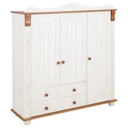 W&auml;scheschrank OTTO HOME "Adele, Mehrzweckschrank", wei&szlig; (wei&szlig;, kirschbaumfarben), B:130cm H:135cm T:40cm, Massivholz, Schr&auml;nke, aus massiver Kiefer, 2-oder 3-t&uuml;rig