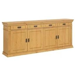 Sideboard, beige (natur), B:202cm H:83cm T:39cm, Sideboards, Sideboard, Kommode im klassischen Landhausstil, Breite 202 cm
