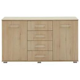 Kombikommode Priess "Lindau", braun (edelbuchefarben), B:123cm H:71cm T:38cm, Holzwerkstoff, Sideboards, Kombikommode
