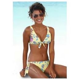 Bikini-Hose Sunseeker "Jam", Damen, Gr. 38, N-Gr, bunt (gelb, bunt), Microfaser, bedruckt, floral, Badehosen Bikini-Hose, seitlich zum Binden