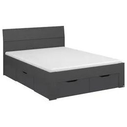 Bett Rauch "Einzelbett Doppelbett Stauraum FLEXX Breiten 90/140/180 cm", grau (graumetallic), B:145cm H:90cm L:209cm, Betten, Bett, Einzelbett Doppelbett Stauraum FLEXX Breiten 90/140/180 cm