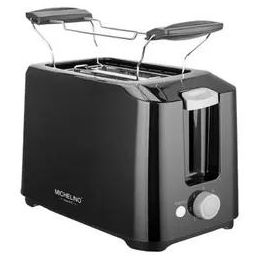 Michelino 2 Scheiben Toaster mit Br&ouml;tchenaufsatz Schwarz