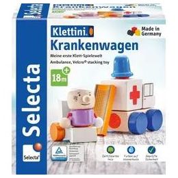 Schmidt Spiele Selecta 62081 - Klettini&reg; Krankenwagen, Klett-Fahrzeug, Holz, 7-teilig